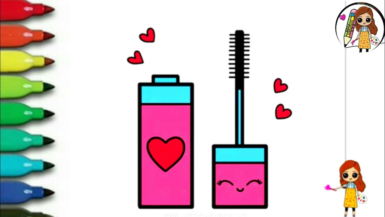 How to Draw a Cute Mascara Step by step for Kids - YouTube