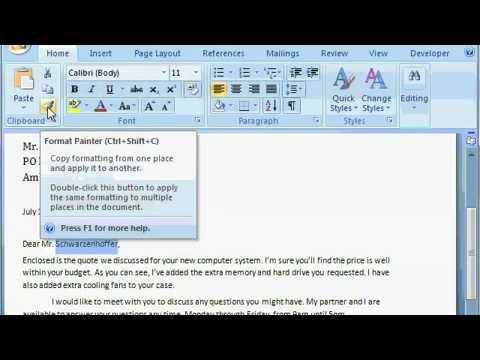 Microsoft Word 2007 Cut, Copy, Paste.mov - YouTube