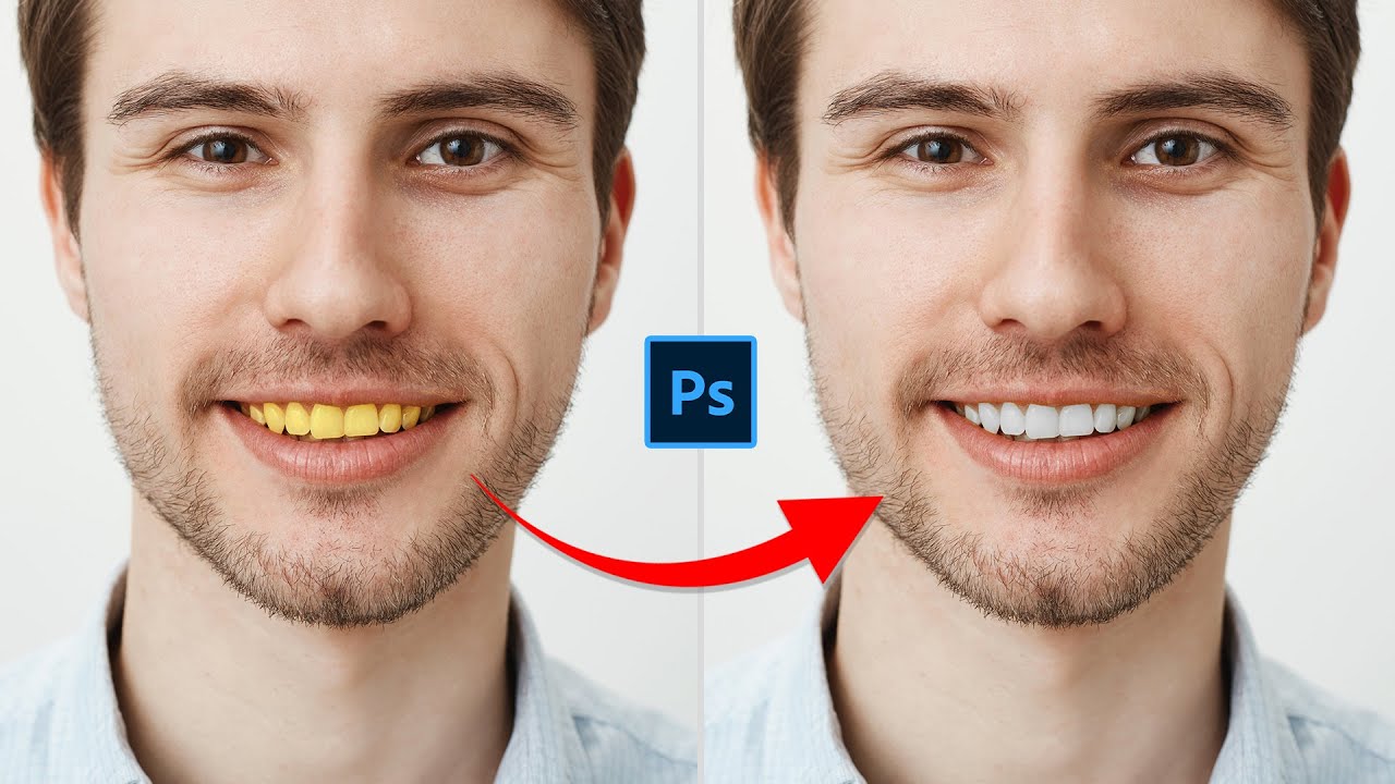 How to Whiten Yellow Teeth in Photoshop | Tutorial For Beginner - YouTube