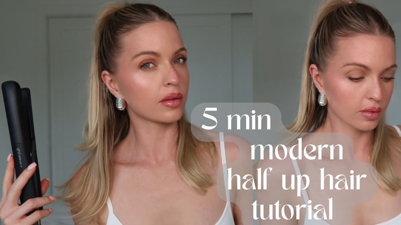EASY 5 MIN MODERN HALF UP HAIRSTYLE TUTORIAL | Holly Ward - YouTube