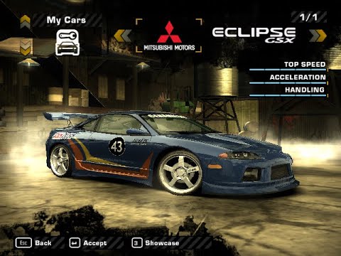 NFS Most Wanted - Mitsubishi Eclipse GSX (Tuned) - YouTube