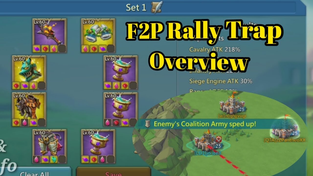 Lords Mobile F2P Rally Trap, Mix Stats , Troops Research All Info - YouTube