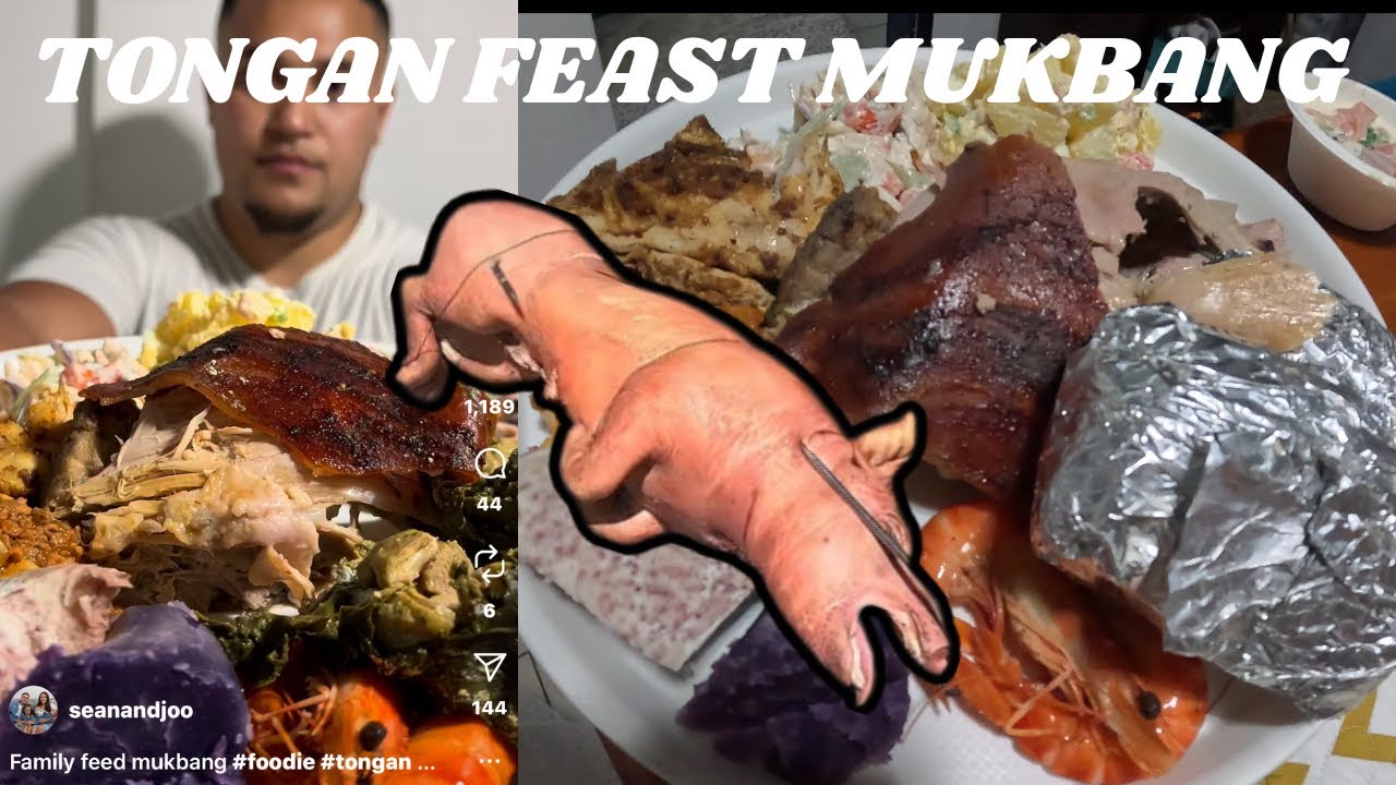 TONGAN FEAST MUKBANG - LU SIPI, PUAKA - OTA - FEKE - POTATO SALAD ...