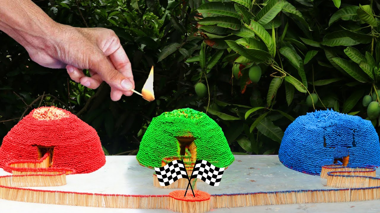 Match VOLCANO Color RACE! Which COLOR Volcano Erupts the BEST? - YouTube