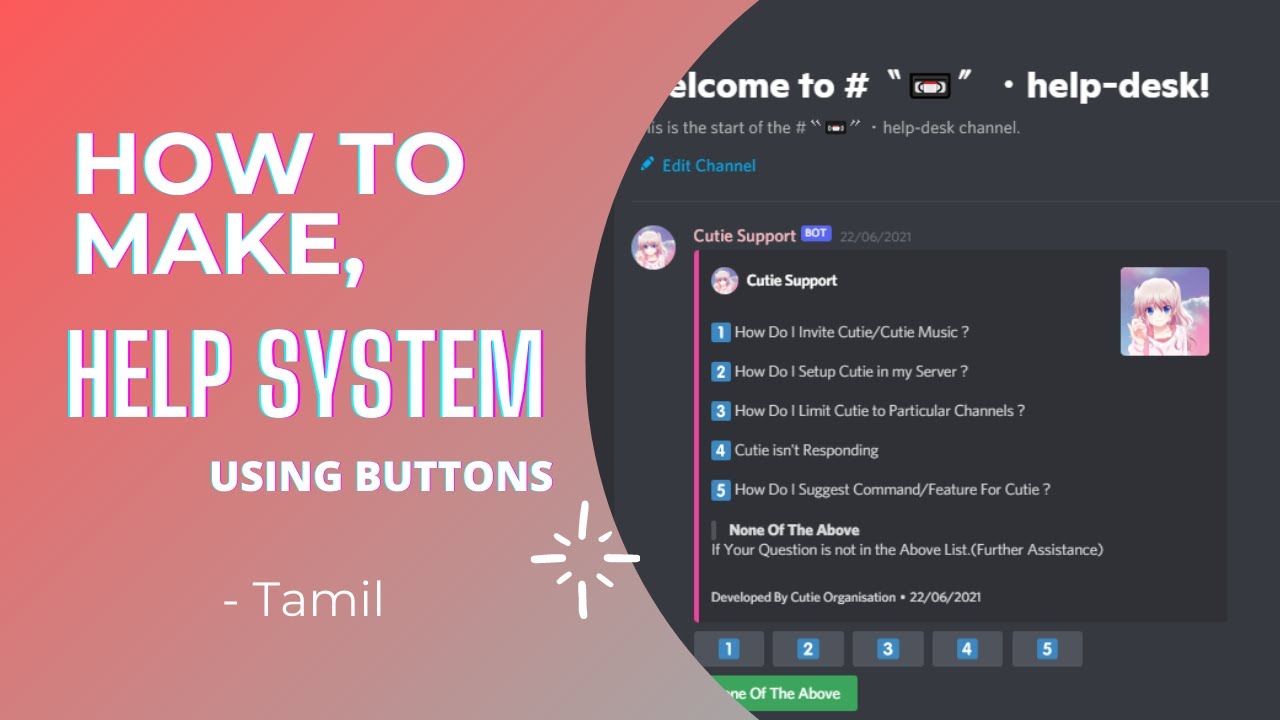 Discord Help System Using Buttons🔥 | #CodingTamizha | #Discord_Buttons ...
