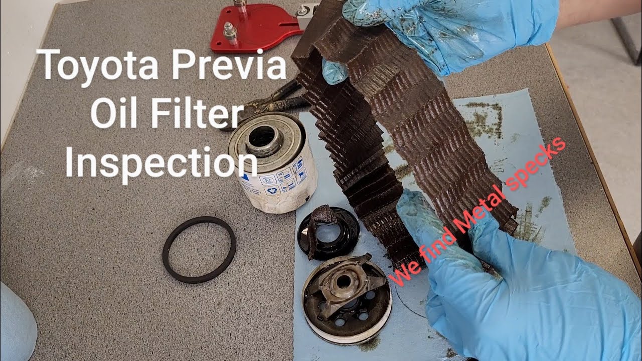 Toyota Previa Oil Filter inspection after 11,500 km - YouTube
