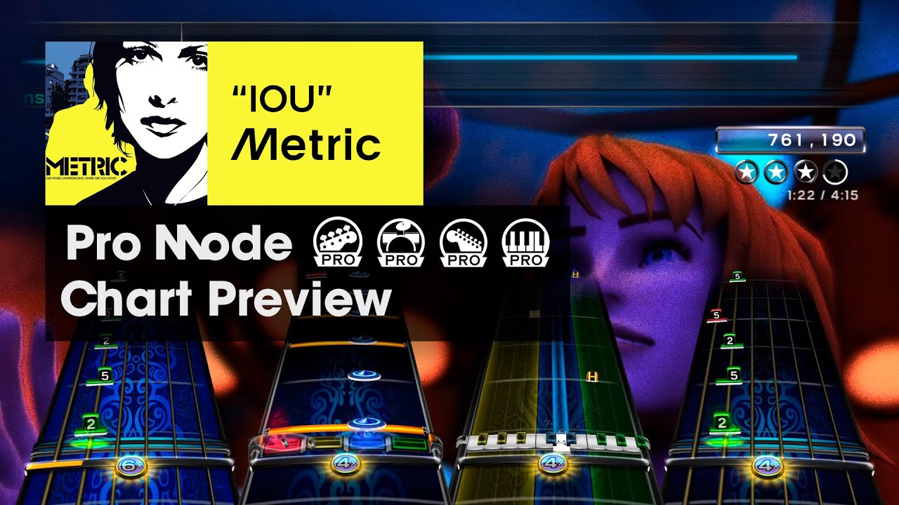 "IOU" - Metric | Pro Mode Chart Preview | Rock Band 3 - YouTube
