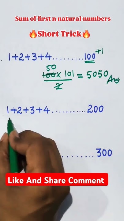 sum of first n natural number #mathstricks - YouTube