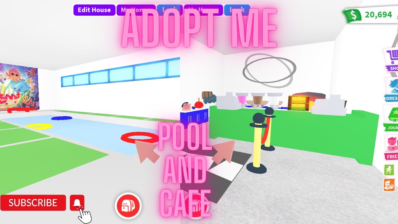 Decorating the Pool and Café in my Small Hotel in adopt me (Part 3 ...