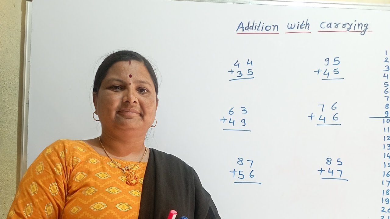 Simple Addition with carry learning by easy way #ranjitamam # ...