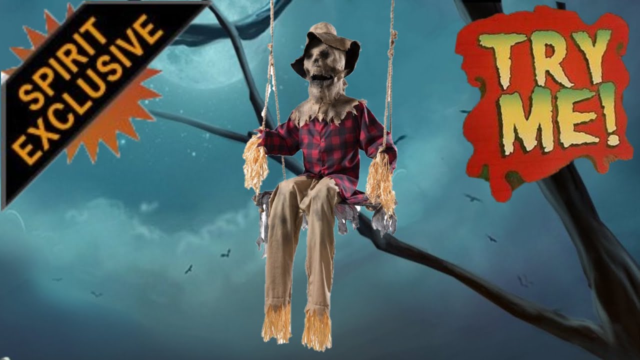 2016 Spirit Halloween Swinging Scarecrow - YouTube