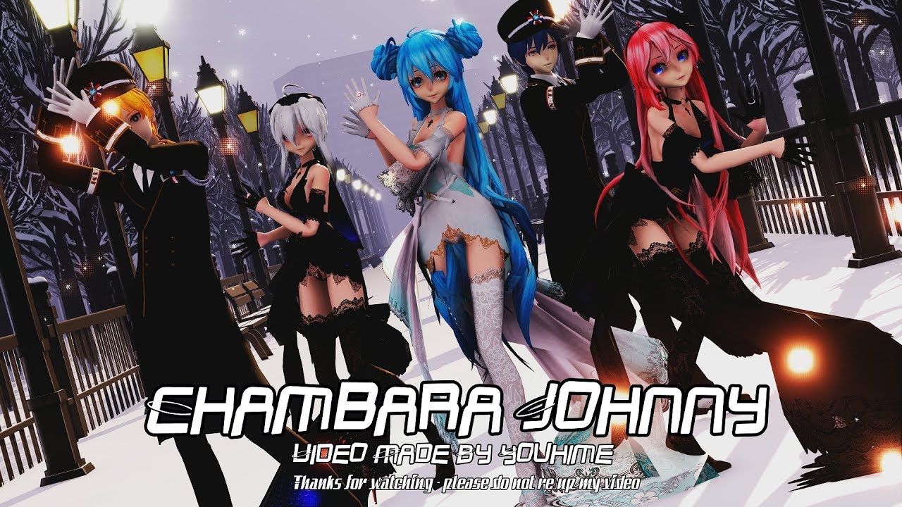 [MMD] チャンバラジョニー Chanbara Johnny [Miku Len Kaito Luka Haku] - YouTube