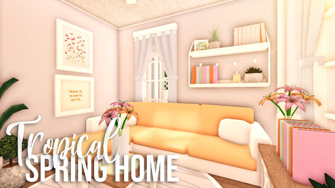 BLOXBURG | Tropical spring home 66K | House build - YouTube