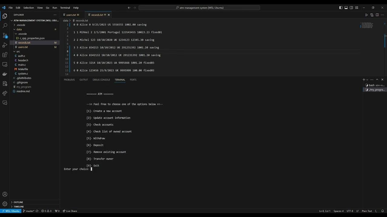 atm management system GO - YouTube