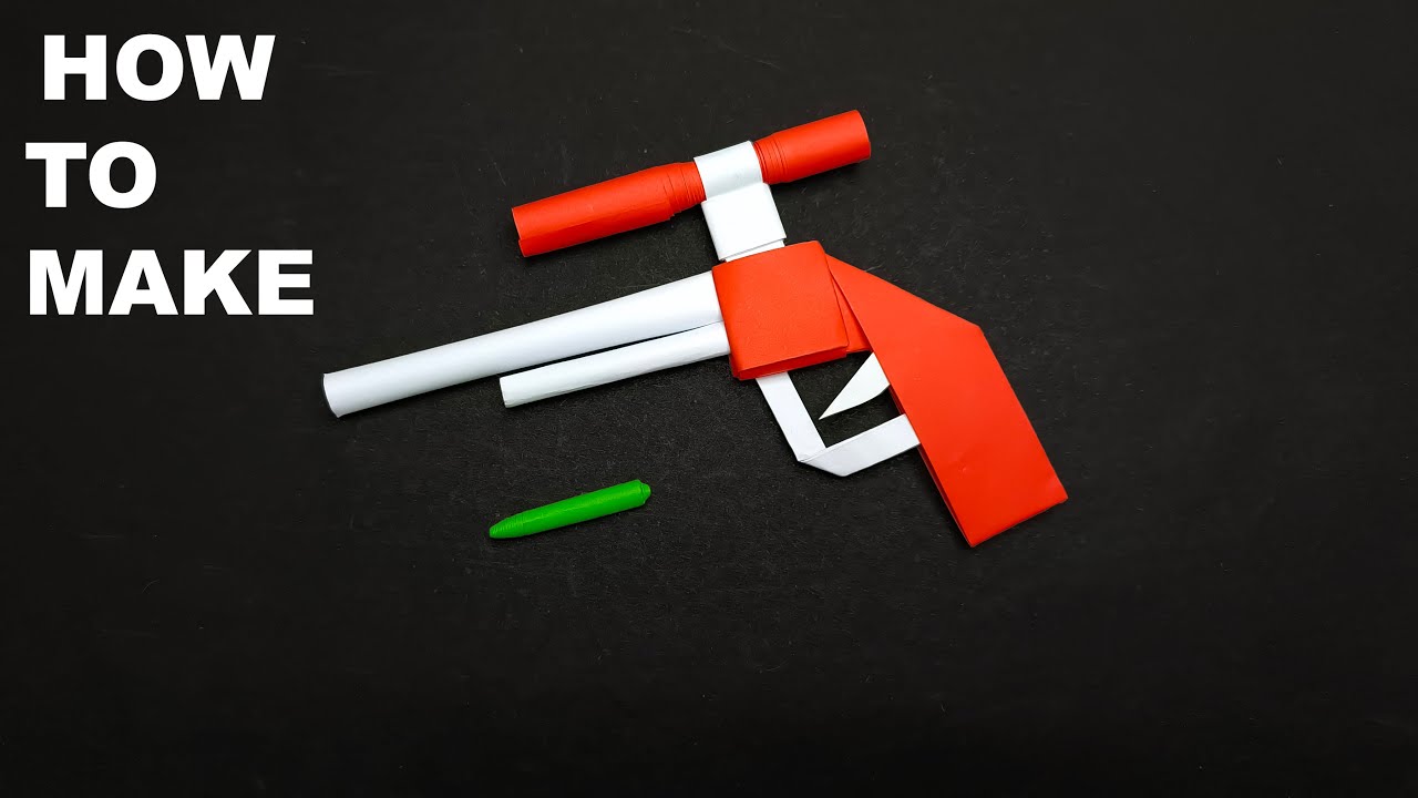 Paper short Gun | Paper guns tutorial | Paper gun origami step by step ...