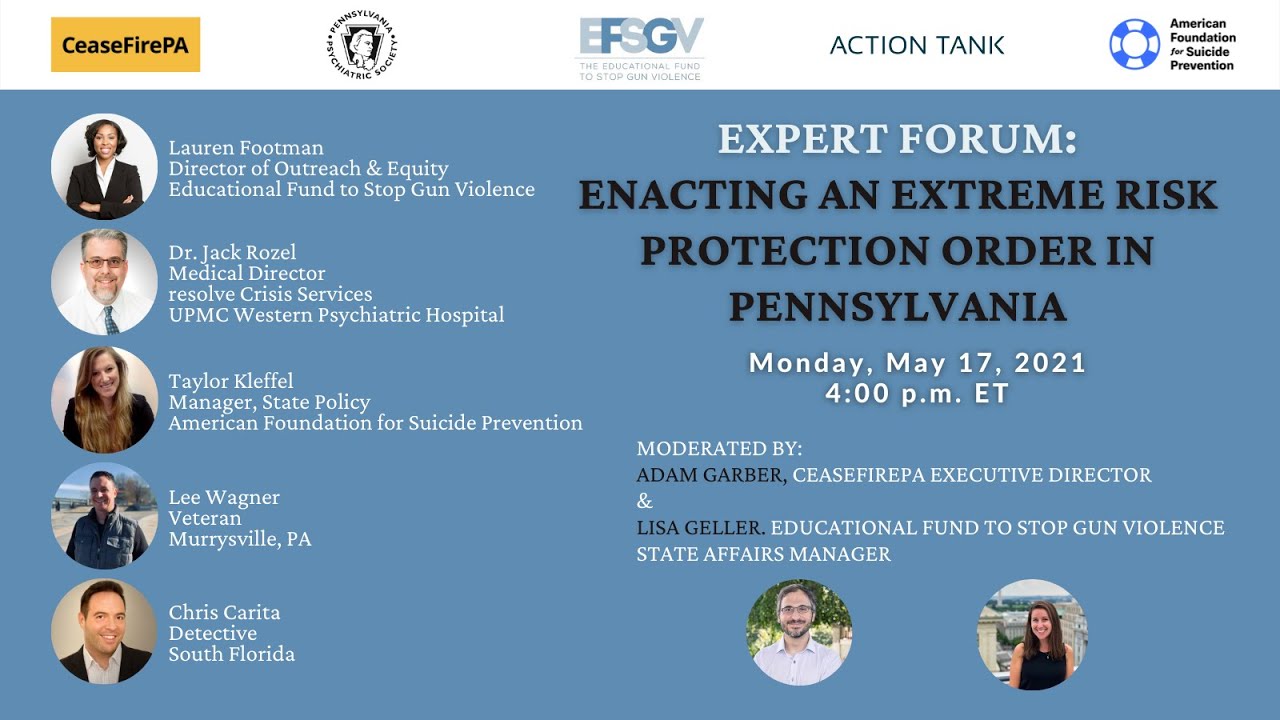 Forum: Enacting an Extreme Risk Protection Order in Pennsylvania - YouTube