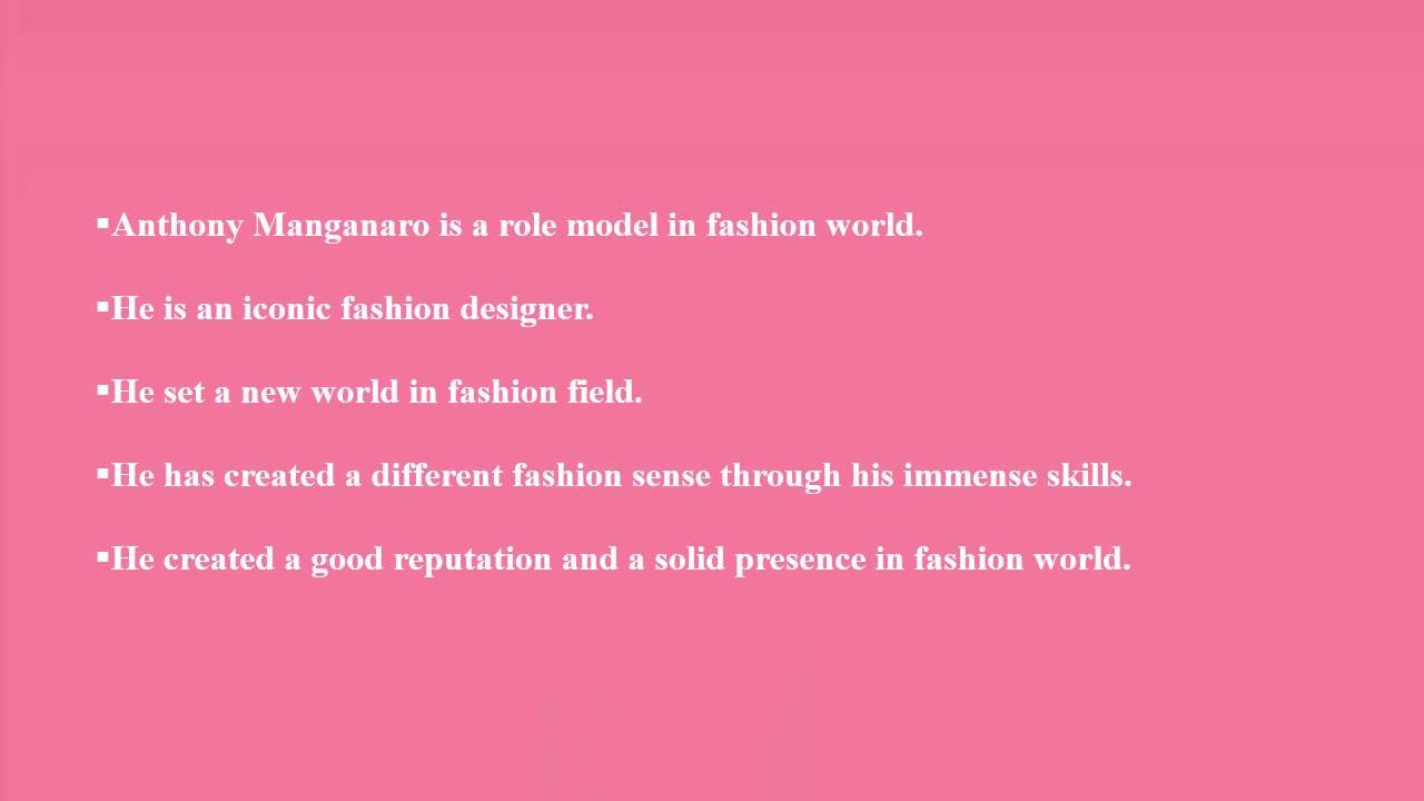 Anthony Manganaro- Shining Gem in Fashion World - YouTube