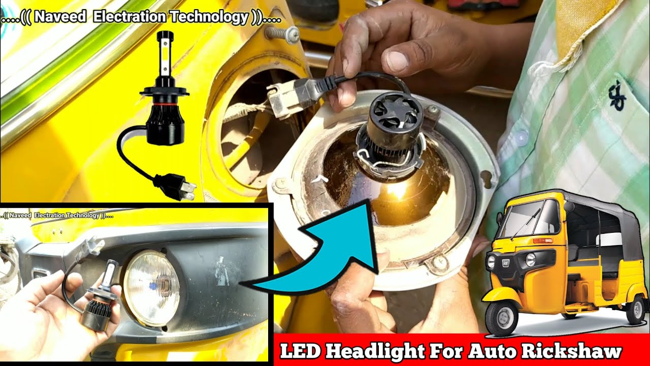 led headlight for auto rickshaw ! Naveed Electration Technology - YouTube