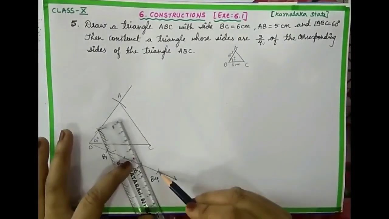 SSLC Maths CONSTRUCTIONS 6 1Q 5 - YouTube