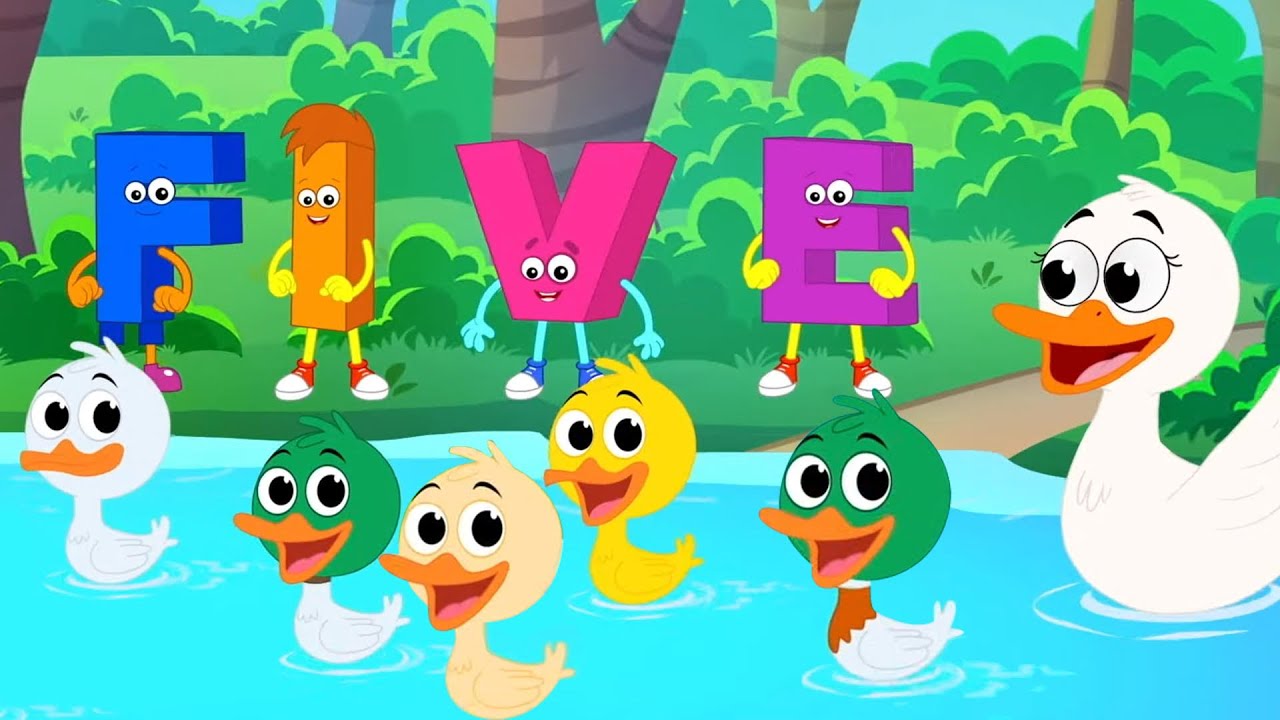 Five Little Ducks and Cartoon Learning Video and Nursery Rhyme for ...
