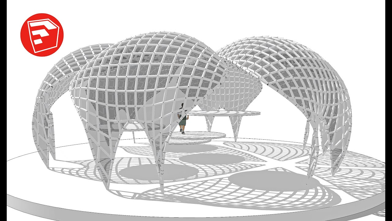 Pergolas in Sketchup 3D modeling / Pergolas curvas en Sketchup modelado ...