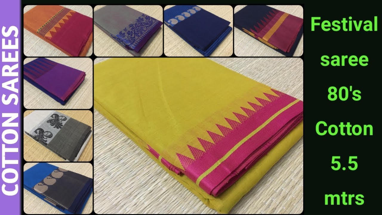 Latest 80's design festival cotton sarees styles | cotton sarees ...