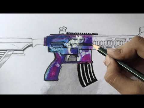 Drawing of M416 gun by soft pastels - YouTube