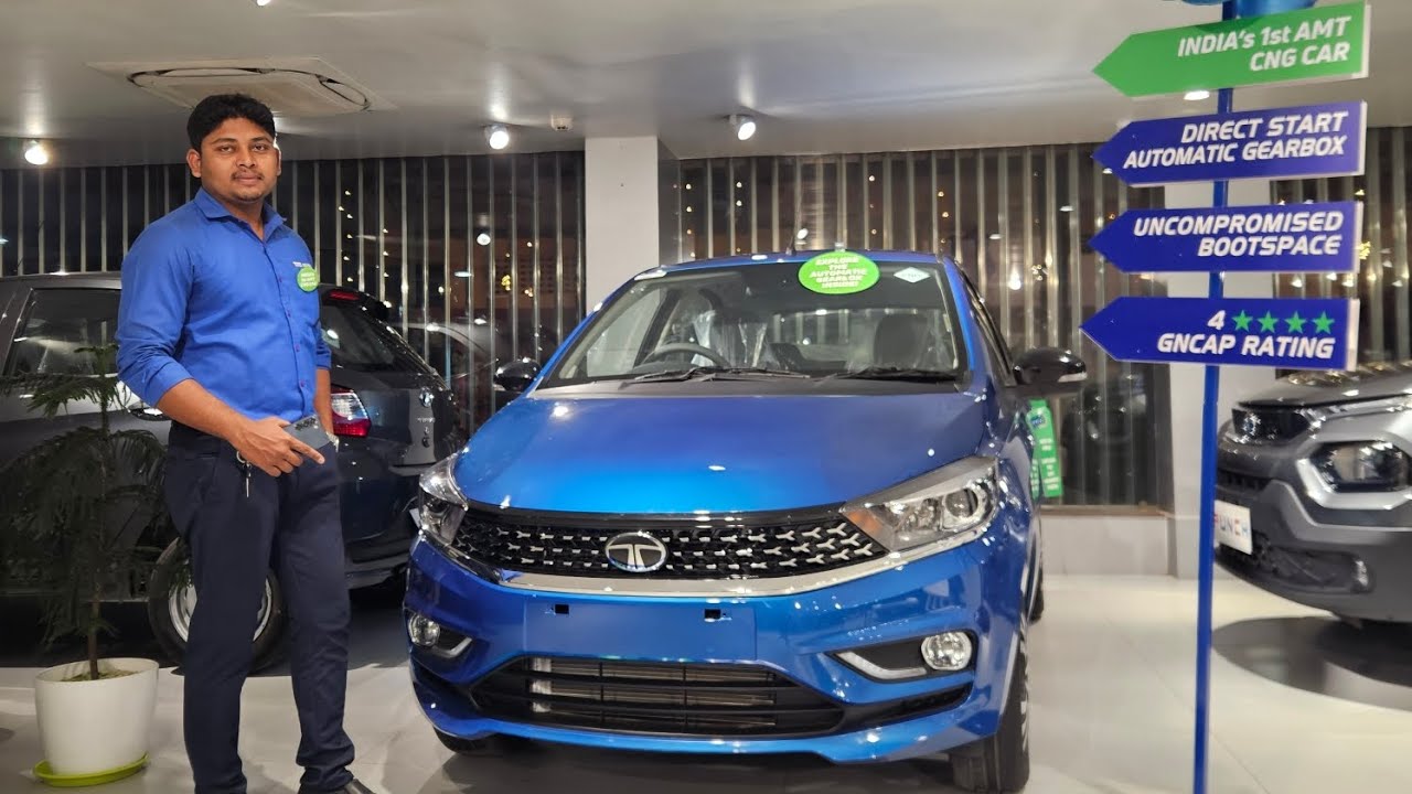 New update of Tata Tiago 2024 || Tornado Blue colour #tata - YouTube