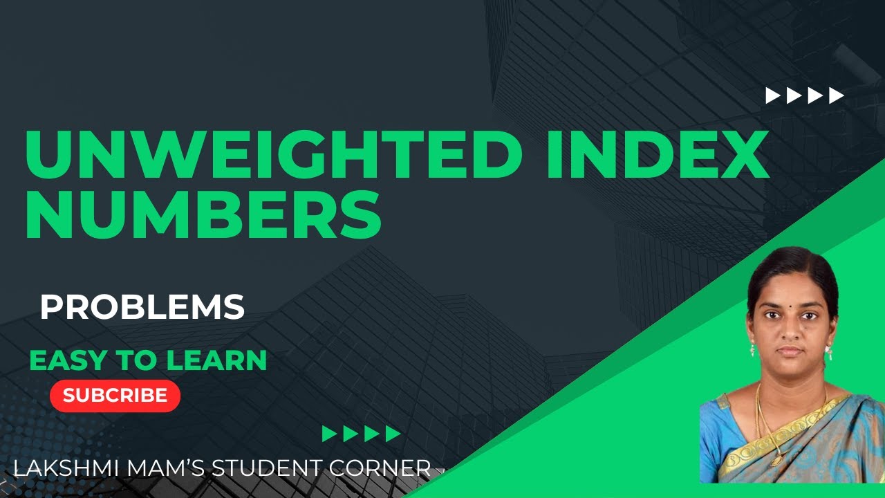 UNWEIGHTED INDEX NUMBER SIMPLE AGGREGATIVE INDEX METHOD In Tamil unweighted-index-number-simple-aggregative-index-method-in-tamil