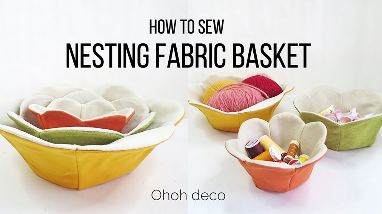 Fabric basket pattern: How to sew nesting baskets in 3 sizes - YouTube