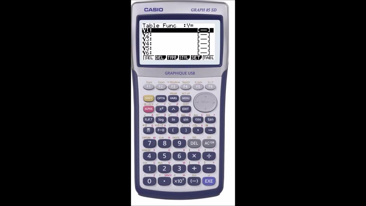 Compléter un tableau de valeurs avec sa calculatrice (casio) - YouTube