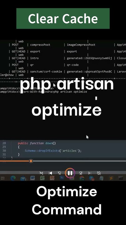 Laravel Optimize Command | Clear cache laravel command | Clear cache in laravel #shorts #laravel ...