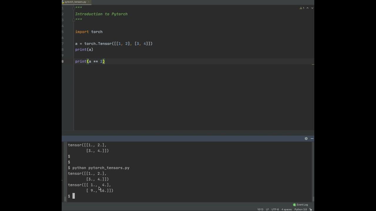 Introduction To Pytorch Tensors In Pytorch Youtube