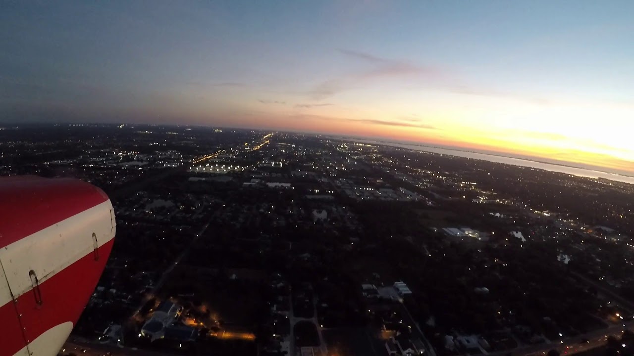 Flight 537 Cessna 140A Manatee airport 48x to Sarasota SRQ night flying ...