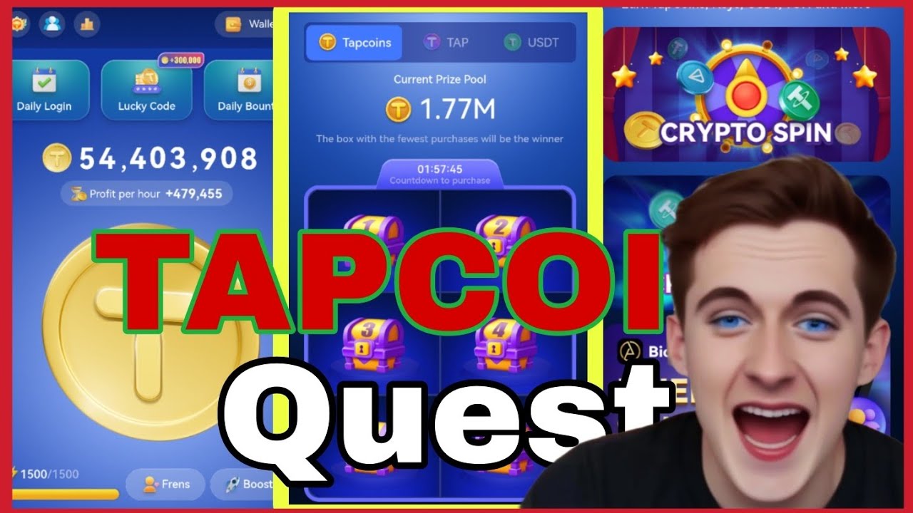 Tapcoin crypto Quest । Tapcoin new update। Tapcoin airdrop। - YouTube