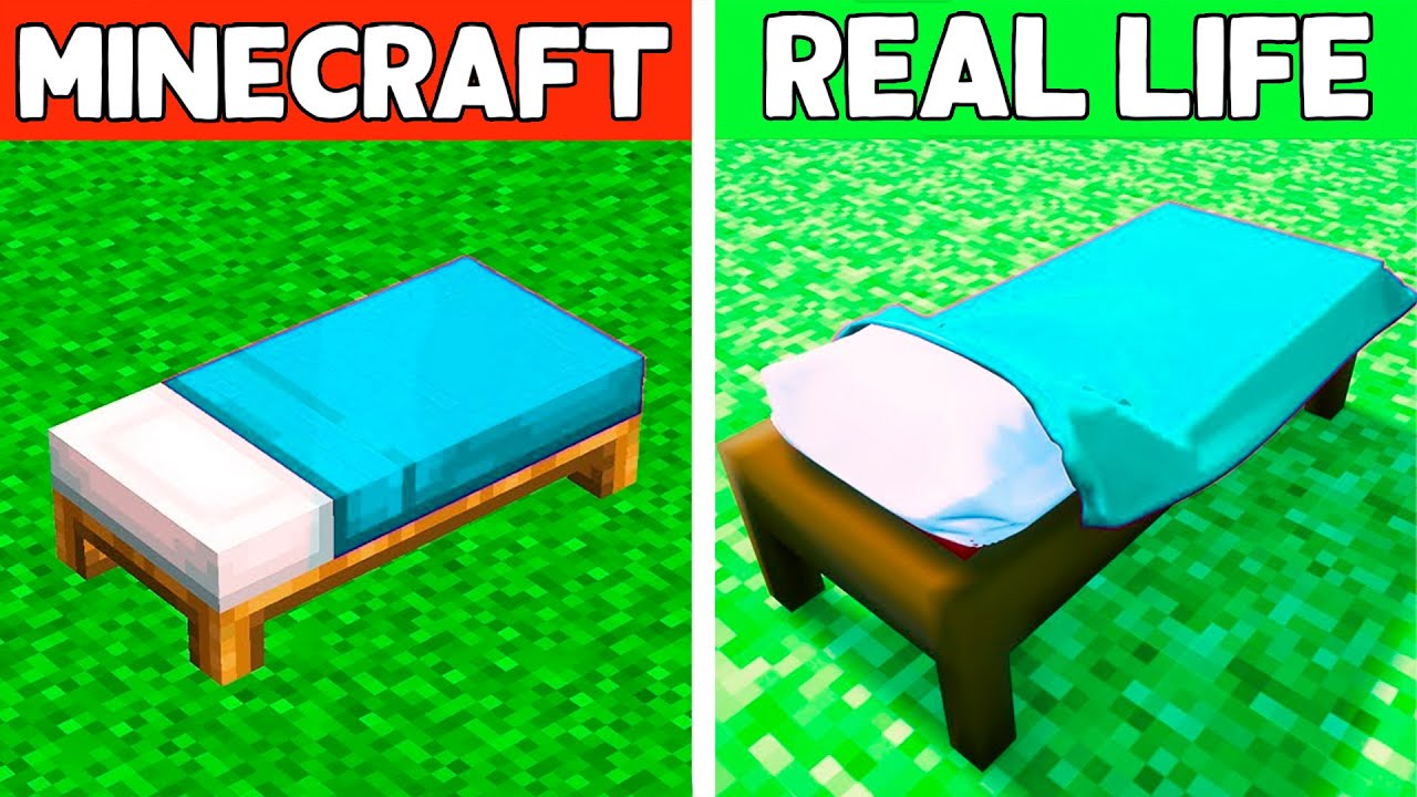 Minecraft vs Real life / Realistic minecraft / Normal vs realistic ...