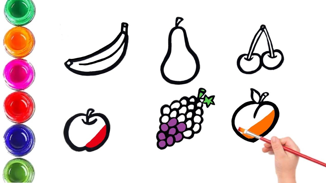 Easy drawing fruits| how to draw fruits| Drawing for kids step by step ...
