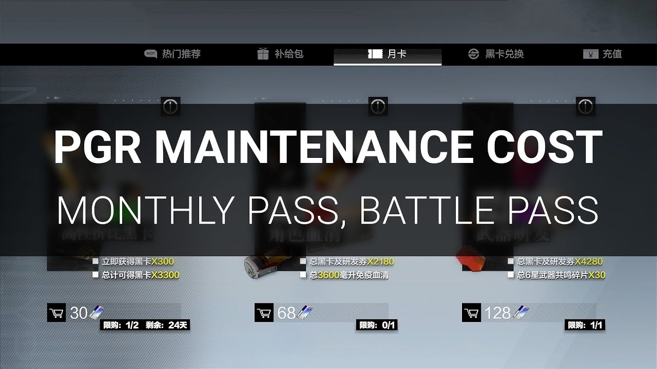 PGR Maintenance Cost. Monthly Pass, Battle Pass (CN Server) - YouTube