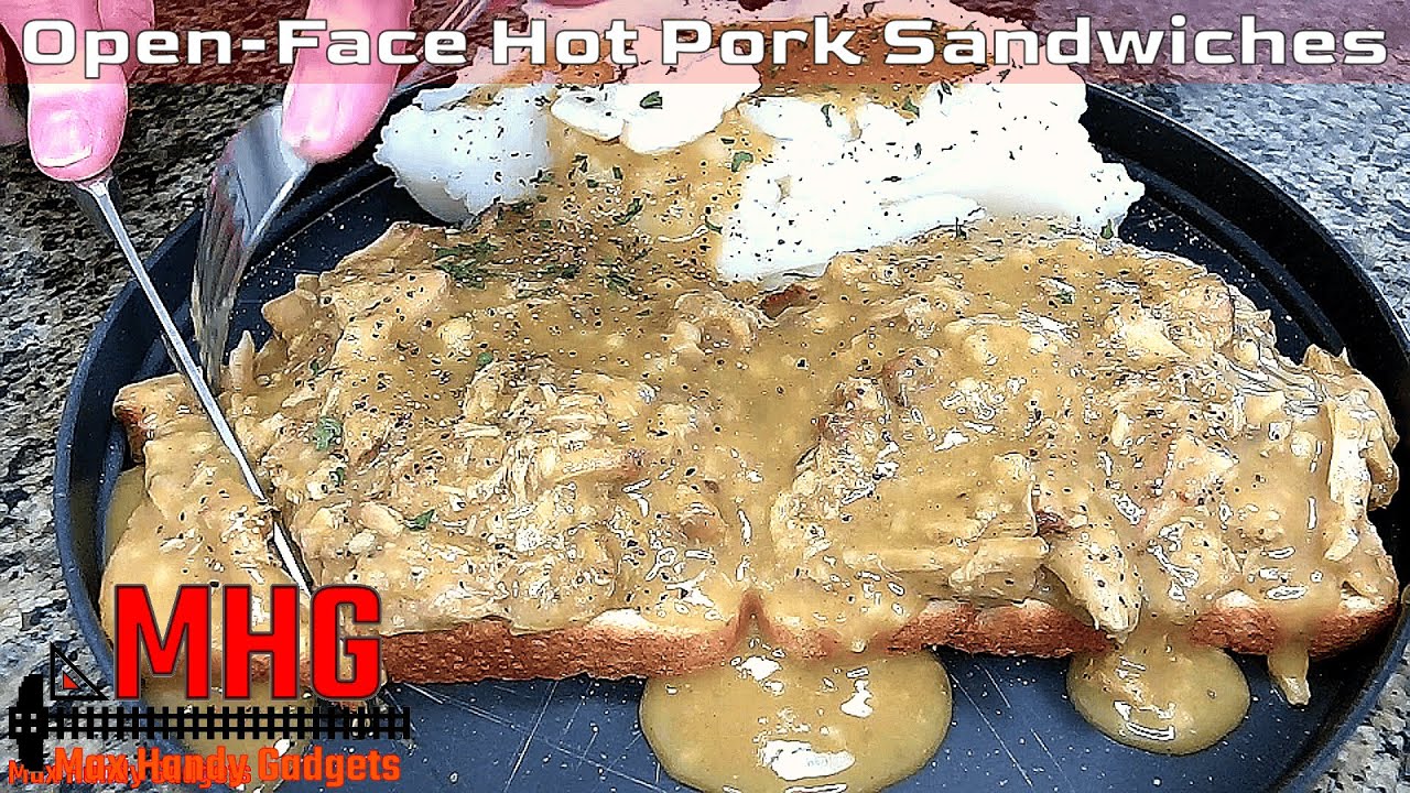 Delicious Open-Face Hot Pork Sandwiches with Mashed Potatoes and Gravy ...
