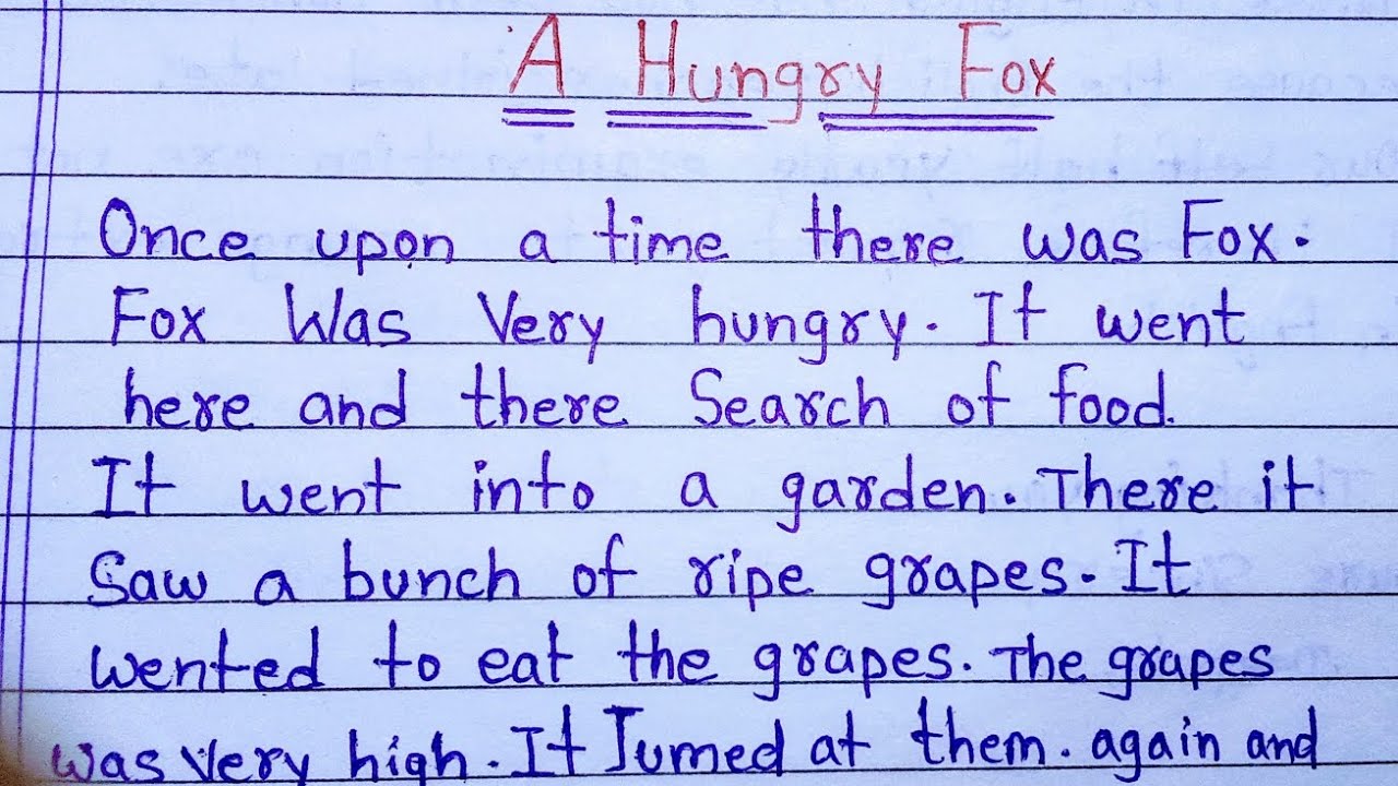 Hungry Fox Story in English With Moral/ Hungry Fox Story in english ...