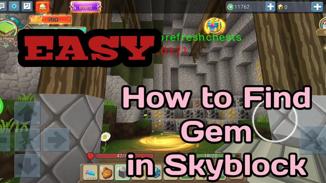 How to find Gem in Blockman go Skyblock - YouTube