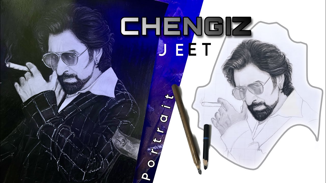 I made a Drawing of CHENGIZ || JEET || Charcoal Portrait ...