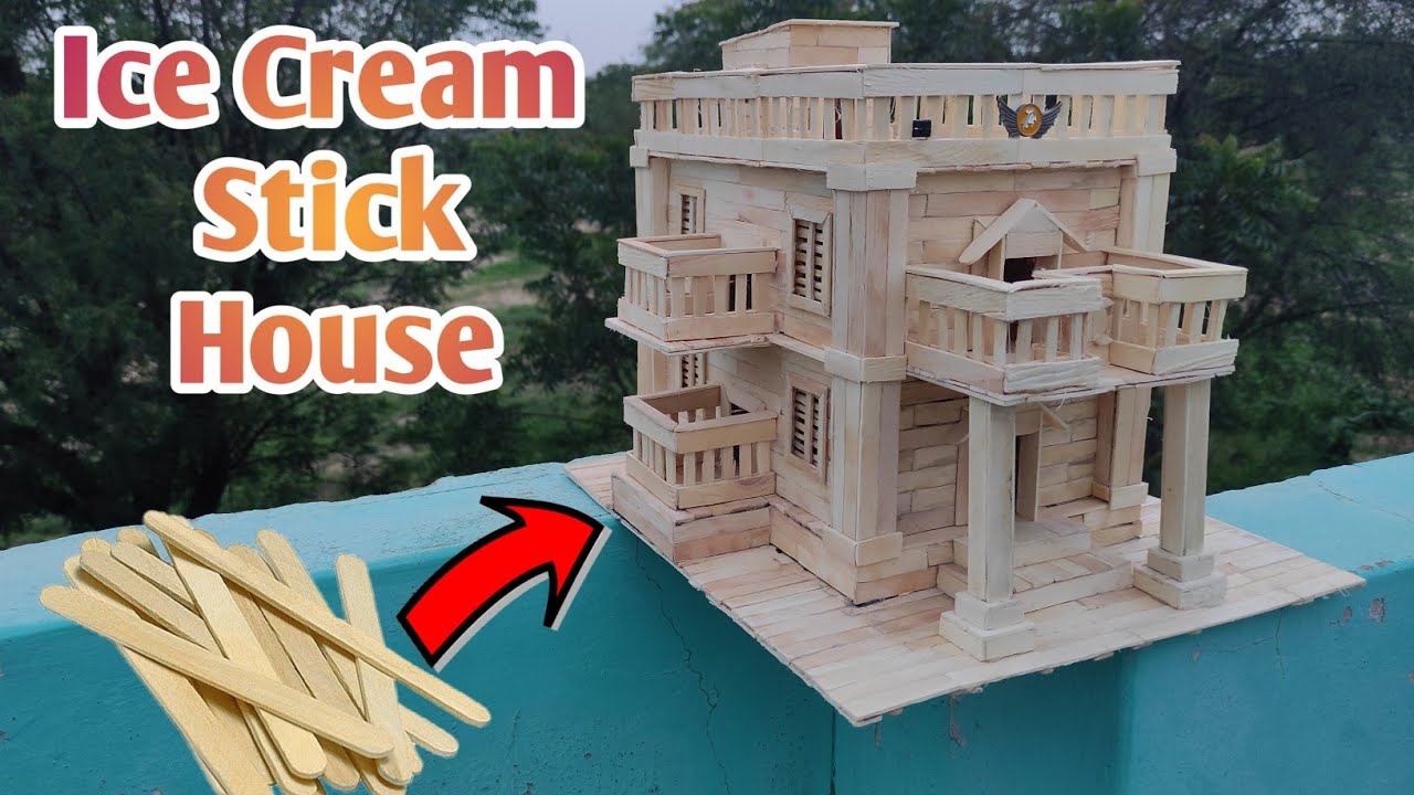 How to Make Modern Pop Sticks House - Building Pop Stick Mansion | # ...