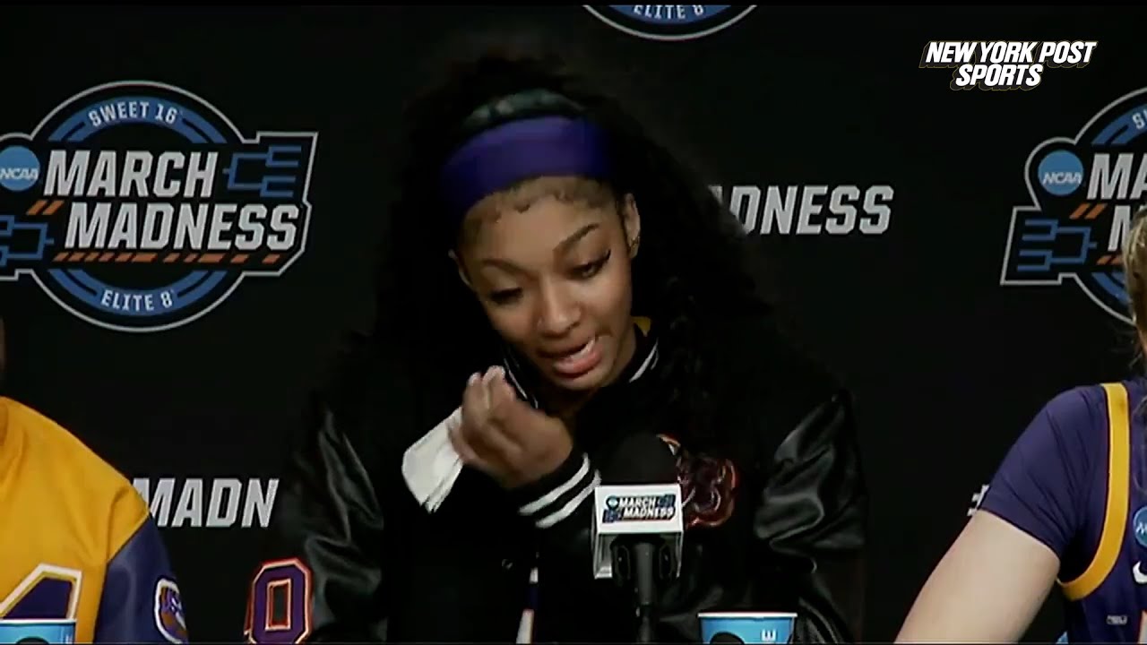 Angel Reese tears up after end to LSU's season: 'I'm still human' - YouTube