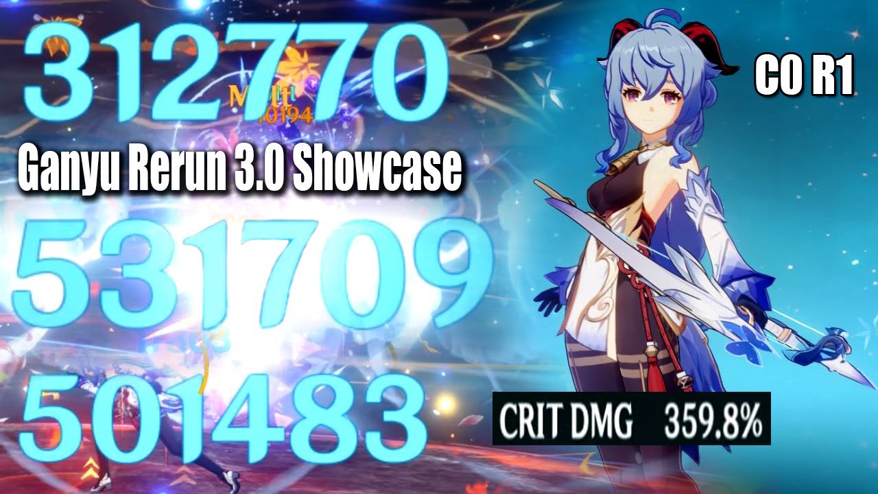 Ganyu Rerun 3.0 - C0 R1 Aqua 360% Crit DMG 850k Charged Atk DMG ...