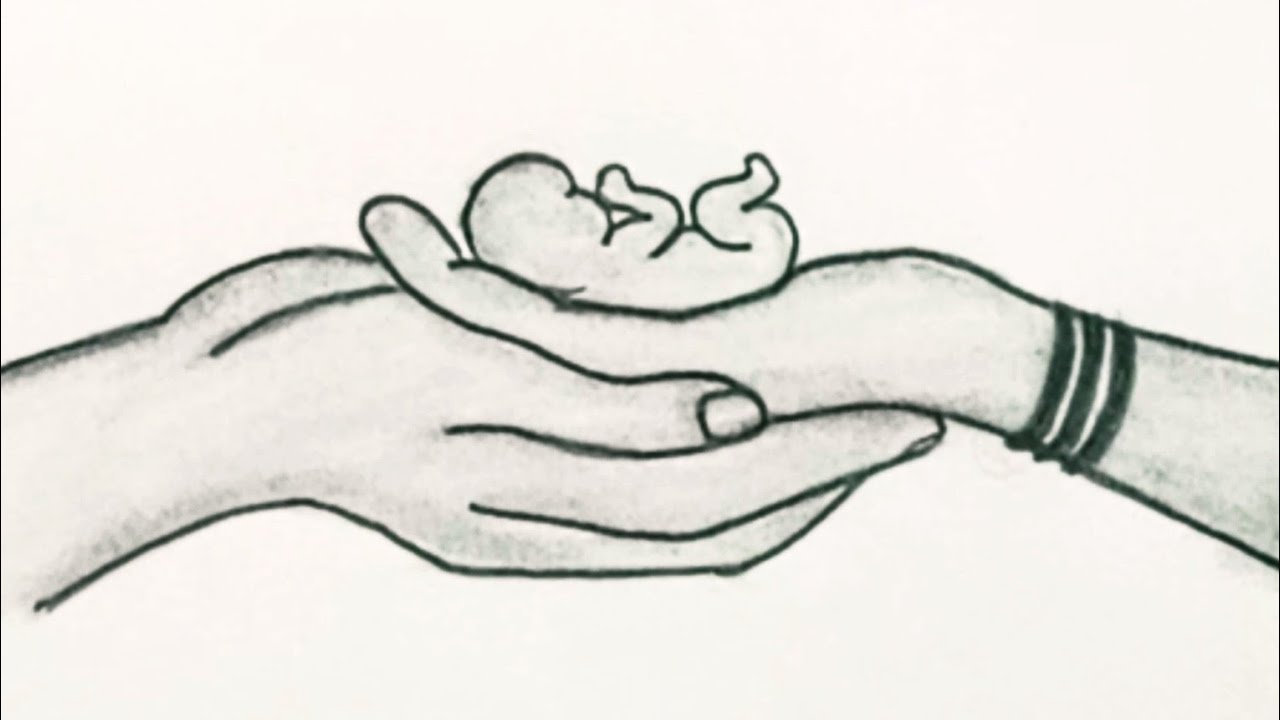 Parents hand holding baby / Easy Drawing ideas / Drawing tutorial - YouTube