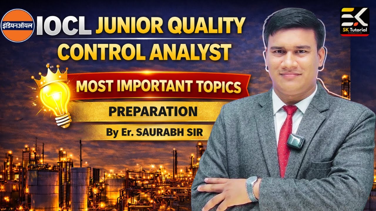 IOCL Junior Quality Control Analyst | Most Important Topics | Complete ...