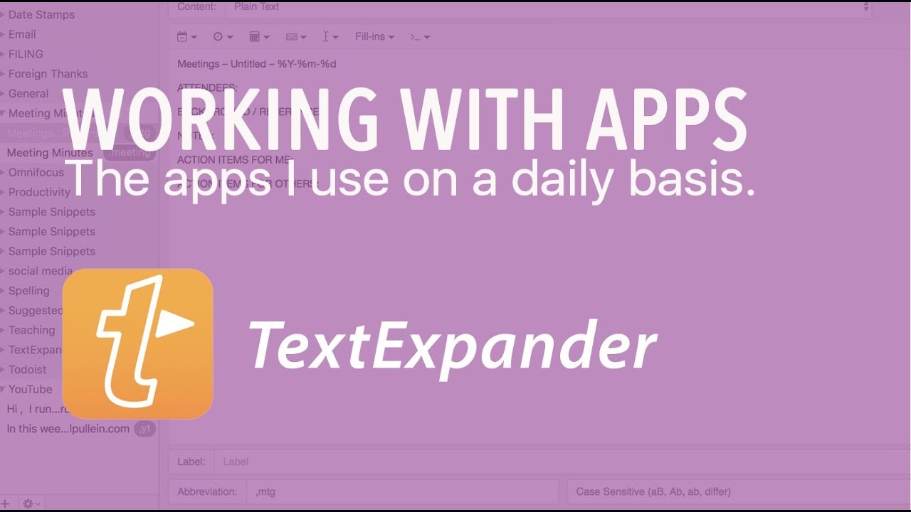 Working With Apps | Ep 10 | TextExpander - YouTube