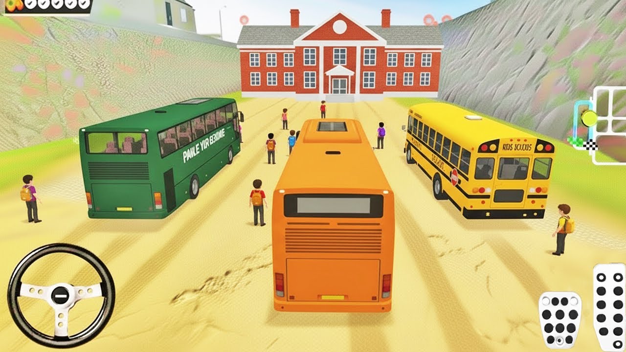 Offroad Racing School Bus Uphill Driving Game - Bus Gadi - Bus Game ...