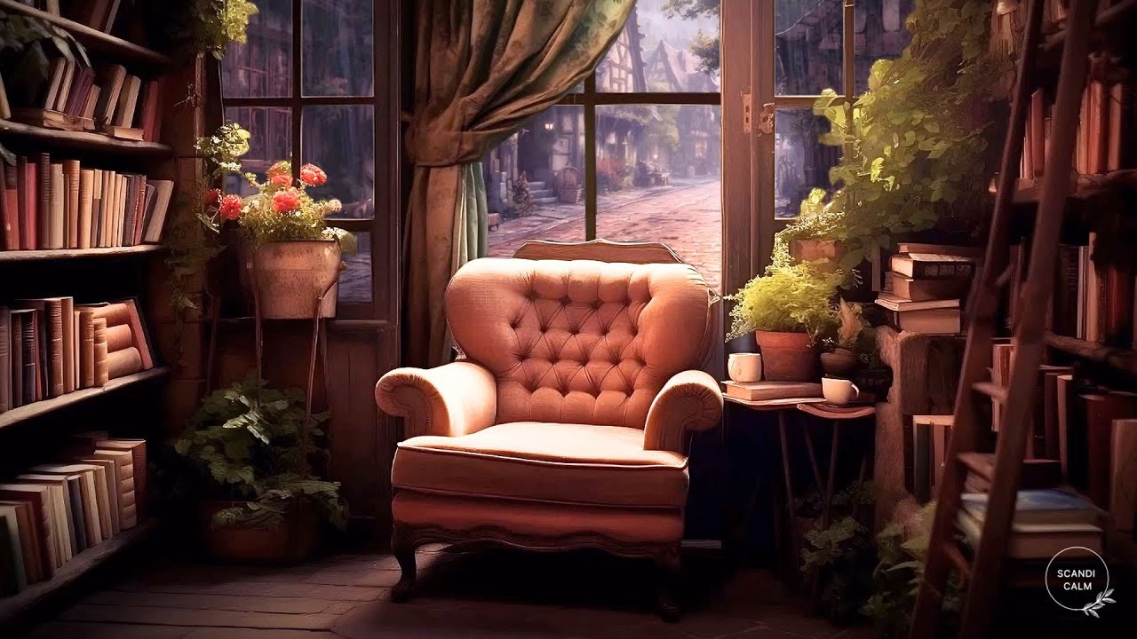 Rainy Day Bookstore Ambience | Rain Sounds | Deep Focus & Relaxation ...